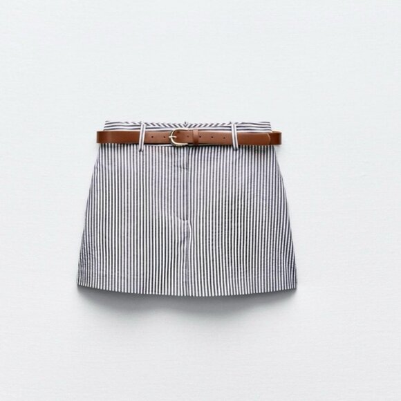 Zara | Shorts | Zara Belted Striped Skort | Poshmark